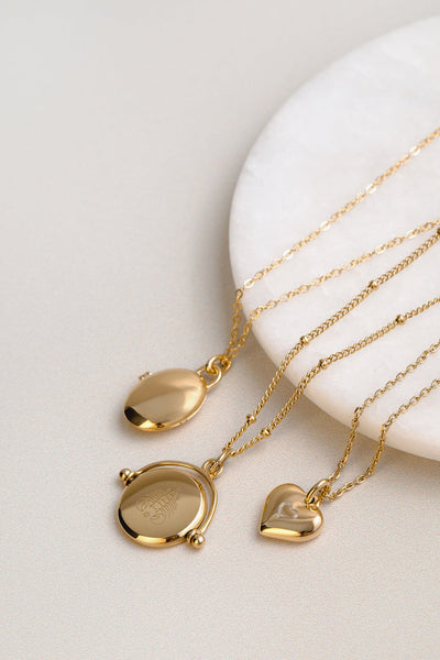 LUXE Faceted Disc Spinner Necklace - Gold