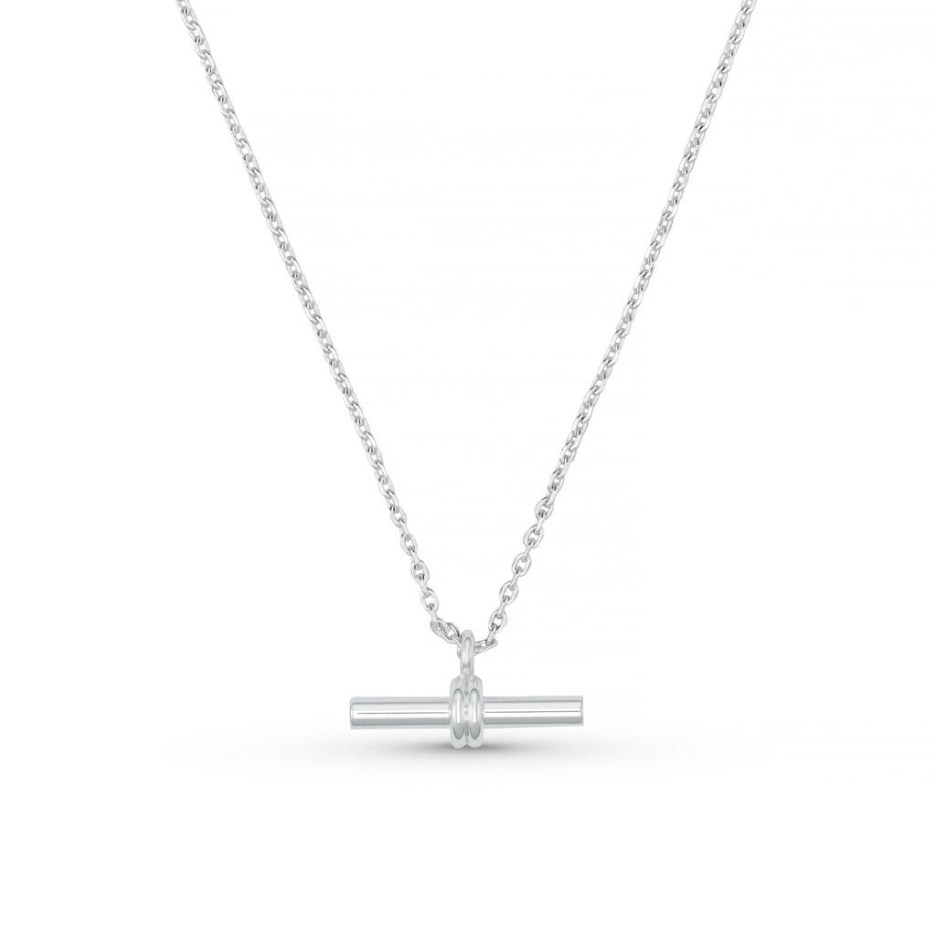 LUXE Linear T-Bar Drop Necklace - Silver