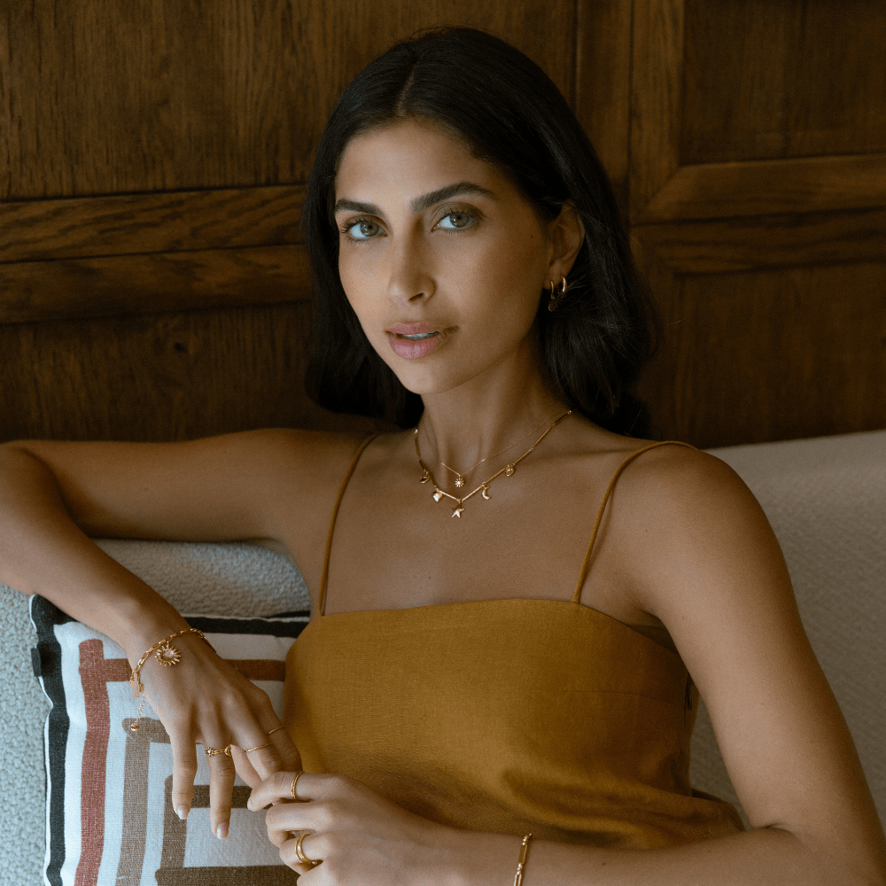 Bar Link & Molten Charm Necklace