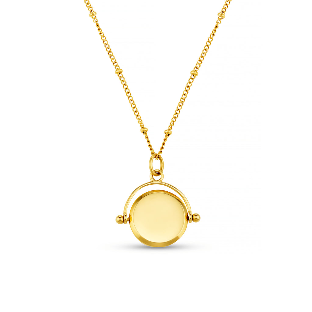 LUXE Faceted Disc Spinner Necklace - Gold
