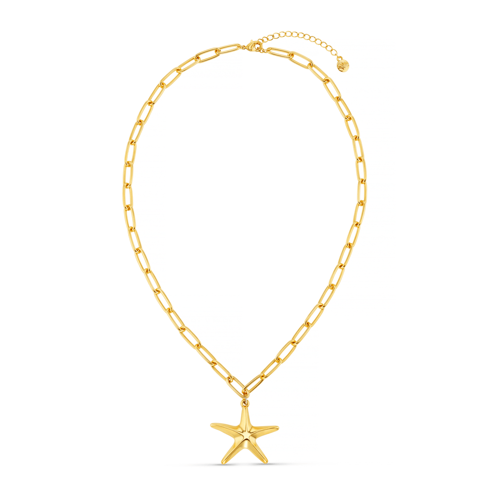 Statement Polished Starfish Chain Necklace