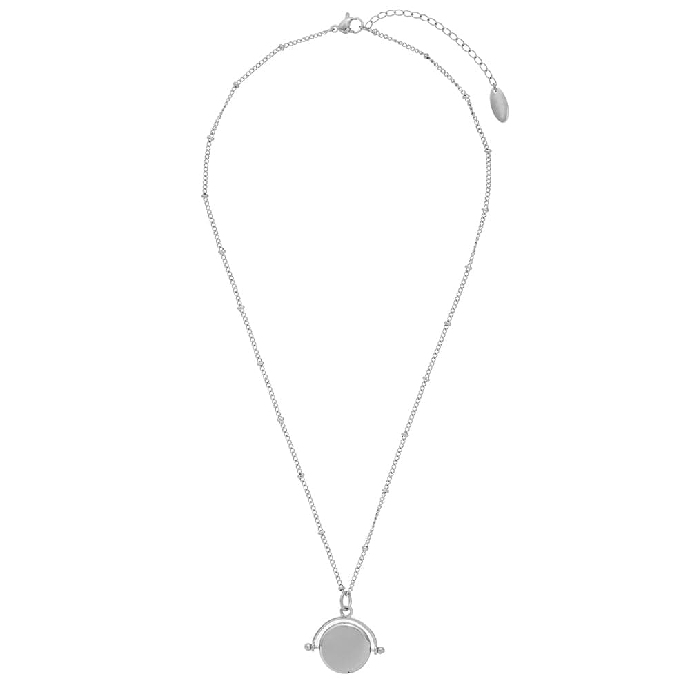LUXE Faceted Disc Spinner Necklace - Silver