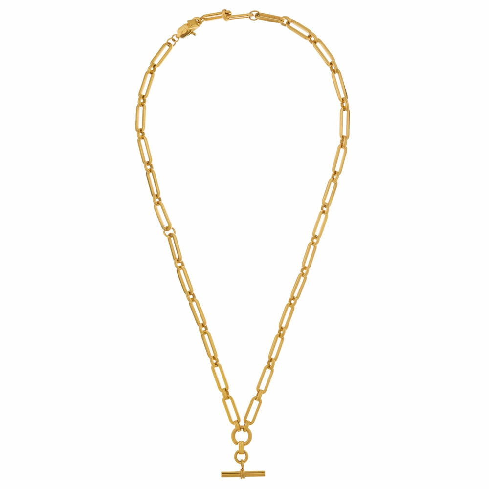 LUXE Linear Link T-Bar Necklace - Gold